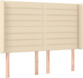 Box spring postel s matrací a LED krémová 140x200 cm textil 3138402