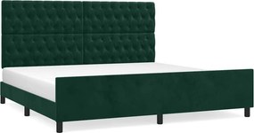Rám postele bez matrace tmavě zelená 200 x 200 cm samet 3125961