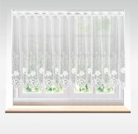 Záclona žakárová, Růžena vitrážka metráž, bílá 100 cm