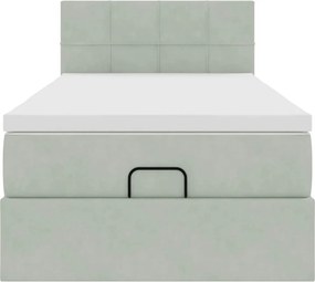 Osmanský rám postele s matrací světle šedá 90x200cm samet 3311747