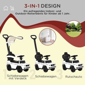 HOMCOM Dětské Odrážedlo s Licencí Mercedes G350 pro Děti od 1 do 3 Let, s Klaksonem, Odnímatelnou Slunečníky a Ochrannými Tyčemi, Nosnost 25 kg, 85,5…