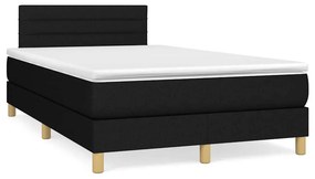 Box spring postel s matrací a LED černá 120x190 cm textil 3270097