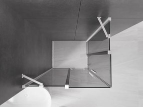 Mexen Velar Duo, sprchový kout s posuvnými dveřmi 100 x 90 cm, 8mm šedé sklo, bílá matná, 871-100-090-42-20