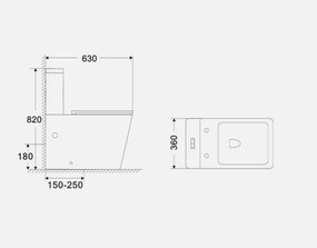 design stojící klozet DOPORRO DZ112 WC - soft close