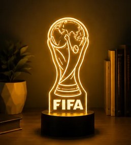 stolní LED světlo, dekorativní, noční, trofej FIFA MS 2026, 19x10x8 cm, plast, více barev, Dekorino LS20260009