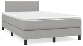 Box spring postel s matrací a LED světle šedá 120x190 cm textil 3270032
