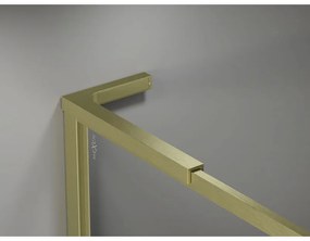Mexen, Mexen Kioto-F L sprchová stěna s rámem 90 x 202 cm, průhledná 8 mm, broušené zlato - 800-090-174-55-00
