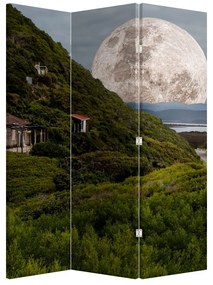 Paraván - Krajina s měsícem (126x170 cm)