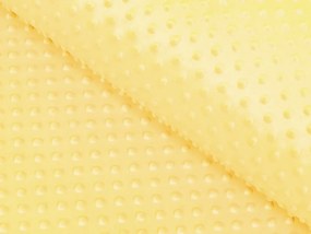 Biante Dětské povlečení do postýlky Minky 3D puntíky MKP-021 Citrónově žluté Do postýlky 90x130 a 40x60 cm