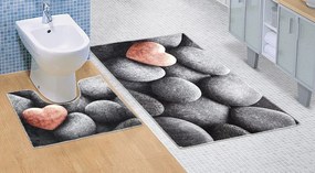 Bellatex Koupelnová a WC předložka Tmavé kameny 3D SADA 60 x 100 cm + 60 x 50 cm