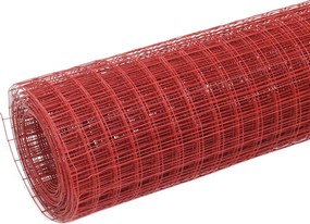 Pletivo ke kurníku ocel PVC vrstva 10 x 1 m červené 143661