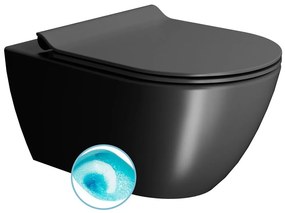 GSI, PURA závěsná WC mísa, Swirlflush, 55x36 cm, černá dual-mat, 881526