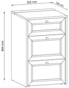 Toaletka REL TS | 50,2 cm | bílá | lamino o síle 18 mm + ozdobné MDF lišty 18 mm
