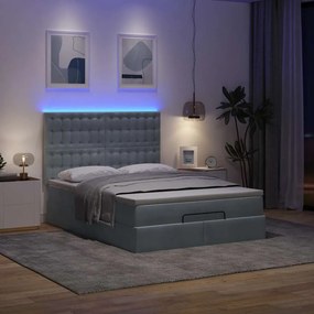 Osmanský rám postele s matracemi tmavě šedá 140x190cm samet 3314463