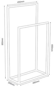 Věšák na ručníky 85x45 cm bílá