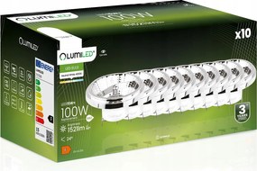 10x Led žárovka G53 AR111 15W 100W 1521lm 4000K 24° 12V Stříbrná Lumiled