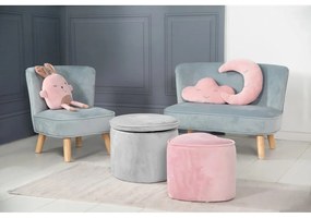 Světle šedý sametový dětský puf Lil Sofa – Roba