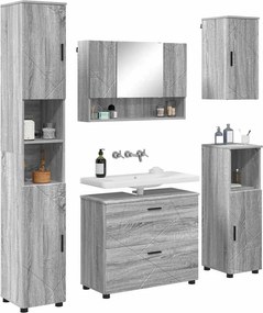 Sada koupelnového nábytku 5 ks Šedá Sonoma 35 x 30 x 192 cm 3393069