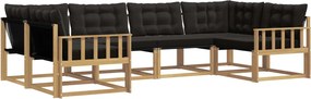 Venkovní pohovková souprava 6 ks Bílá a černá 3389018