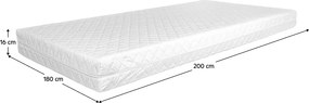 Matrace, pěnový, 16 cm, 180x200 cm, MONTINY NEW
