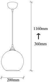 Lustr na lanku GOLD 1xE27/40W/230V