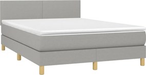Box spring postel s matrací světle šedá 140 x 190 cm textil 3140449
