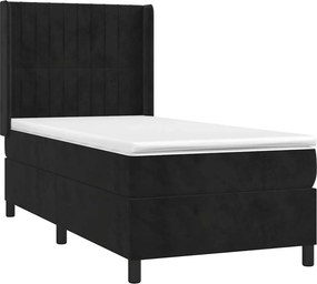 Box spring postel s matrací černá 80 x 200 cm samet 3132767