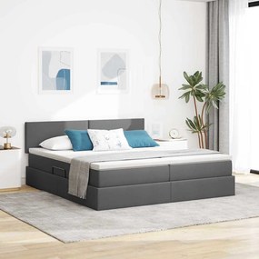 Postel s úložným prostorem Tmavě šedá 180 x 200 cm Umělá kůže 3370914
