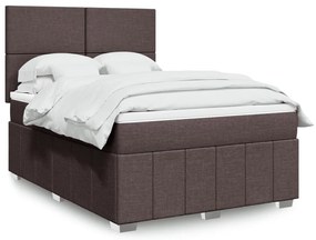 Box spring postel s matrací tmavě hnědá 140x200 cm textil 3291687