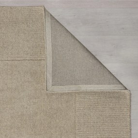 Flair Rugs, Kusový ručně tkaný koberec Tuscany Textured Wool Border Natural, 120x170, béžová, ložnice