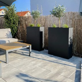 Květináč ELEMENTO, ocel, šířka 75 cm, černý