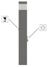 Zahradní svítidlo Panlux GARD VZS-E14 výška 76cm se zásuvkou a pohybovým čidlem