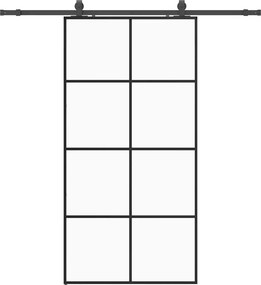 Posuvné dveře se sadou kování černé 102,5x205 cm ESG Glass 3375866