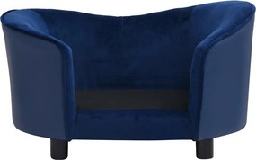 Pohovka pro psy modrá 69 x 49 x 40 cm plyš a umělá kůže 171034