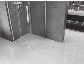 Mexen Velar L, sprchový kout s posuvnými dveřmi 110 x 110 cm, 8mm čiré sklo, bílá matná, 871-110-110-03-20