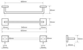 Bemeta Beta Držák ručníků 65,5 cm 132204042