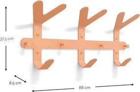 Ocelový nástěnný věšák v lososové barvě 66 cm Frondo – Spinder Design