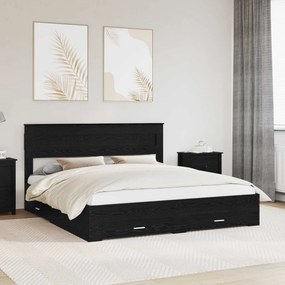 Rám postele se zásuvkou Černý dub 180 x 200 cm Kompozitní dřevo 3409959