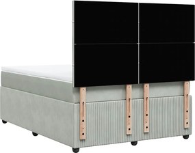 Box spring postel s matrací světle šedá 160x200 cm samet 3292382