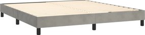 Box spring postel s matrací světle šedá 160x200 cm samet 3141371