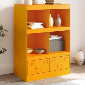 Highboard hořčicově žlutý 67 x 39 x 95 cm ocel