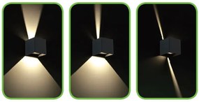 ACA Lighting Zahradní nástěnné LED svítidlo MENOA 6W/230V/3000K/435Lm/Zoom 0-120°/IP54, tmavě šedé