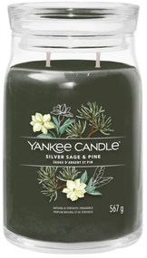 Velká vonná svíčka Yankee Candle Silver Sage & Pine Signature