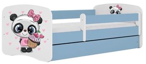 Kocot Kids Dětská postel PANDA modrá Velikost postele: 160x80, Matrace: S matrací, Šuplík: Se šuplíkem