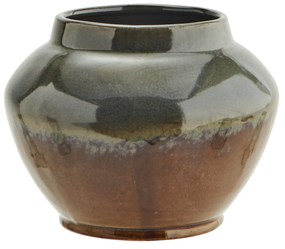 MADAM STOLTZ Kameninový obal na květináč Grey/Taupe/Brown 12,5 cm, hnědá barva, keramika
