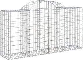 Klenuté gabionové koše 3 ks 200x50x100/120cm pozinkované železo 3146321