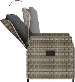 5dílný zahradní jídelní set s poduškami šedý polyratan 3262857