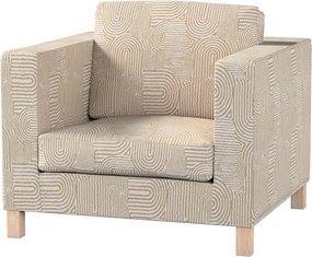 Potah na křesko IKEA Karlanda, krátký barva béžová látka pletený vzor, vzorované
