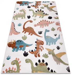 Dětský kusový koberec FUN Dinosauři krémový Rozměr: 280x370 cm