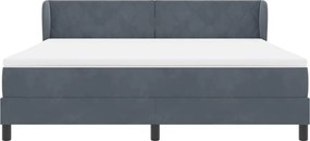 Postel s boxspringem s čelo Tmavě šedá 180 x 200 cm samet 3340455